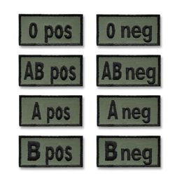 Blutgruppen Abzeichen Textil mit Klett oliv, Blutgruppe A Neg