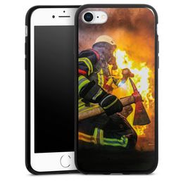 DeinDesign iPhone SE (2022) Handy Slim Case extra d&uuml;nn Silikon Handyh&uuml;lle schwarz H&uuml;lle Fire Fire Fighters Life Saver Silikon Slim Case
