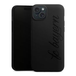 DeinDesign iPhone 15 Plus Handy Premium Silikon H&uuml;lle Handyh&uuml;lle schwarz Case Fcb Official Licensed Product Fc Bayern M&uuml;nchen Silikon Premium Case