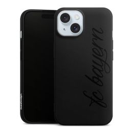 DeinDesign iPhone 15 Handy Premium Silikon H&uuml;lle Handyh&uuml;lle schwarz Case Fcb Official Licensed Product Fc Bayern M&uuml;nchen Silikon Premium Case