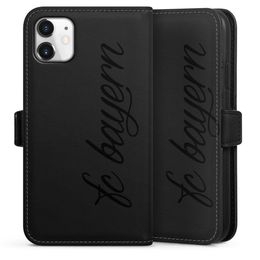DeinDesign iPhone 11 Handy Klapph&uuml;lle Handyh&uuml;lle aus Kunst Leder schwarz Flip Case Fcb Official Licensed Product Fc Bayern M&uuml;nchen Sideflip mit Lasche