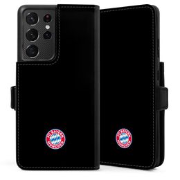 DeinDesign Galaxy S21 Ultra 5G Handy Klapph&uuml;lle Handyh&uuml;lle aus Kunst Leder schwarz Flip Case Fcb Fc Bayern M&uuml;nchen Logo Sideflip mit Lasche