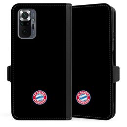 DeinDesign Xiaomi Redmi Note 10 Pro Handy Klapph&uuml;lle Handyh&uuml;lle aus Kunst Leder schwarz Flip Case Fcb Fc Bayern M&uuml;nchen Logo Sideflip mit langer Lasche