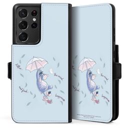 DeinDesign Galaxy S21 Ultra 5G Handy Klapph&uuml;lle Handyh&uuml;lle aus Kunst Leder schwarz Flip Case Official Licensed Product Winnie The Pooh Eeyore Disney Sideflip mit