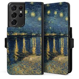 DeinDesign Galaxy S21 Ultra 5G Handy Klapph&uuml;lle Handyh&uuml;lle aus Kunst Leder schwarz Flip Case Kunst Painting Sideflip mit Lasche