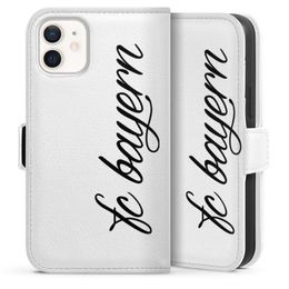 DeinDesign iPhone 12 mini Handy Klapph&uuml;lle Handyh&uuml;lle aus Kunst Leder wei&szlig; Flip Case Fcb Official Licensed Product Fc Bayern M&uuml;nchen Sideflip mit Lasche