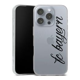 DeinDesign iPhone 16 Pro Handy Silikon H&uuml;lle Case transparent Handyh&uuml;lle Fcb Official Licensed Product Fc Bayern M&uuml;nchen Silikon Case