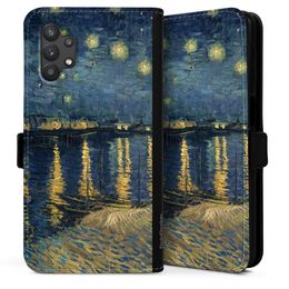 DeinDesign Galaxy A32 5G Handy Klapph&uuml;lle Handyh&uuml;lle aus Kunst Leder schwarz Flip Case Kunst Painting Sideflip mit langer Lasche