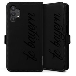 DeinDesign Galaxy A32 5G Handy Klapph&uuml;lle Handyh&uuml;lle aus Kunst Leder schwarz Flip Case Fc Bayern M&uuml;nchen Fcb Official Licensed Product Sideflip mit langer Lasche