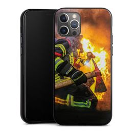 DeinDesign iPhone 12 Pro Handy Silikon H&uuml;lle Case schwarz Handyh&uuml;lle Life Saver Fire Fighters Fire