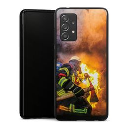 DeinDesign Galaxy A52s 5G Handy Silikon H&uuml;lle Case schwarz Handyh&uuml;lle Fire Fighters Fire Life Saver