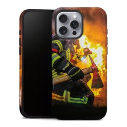 DeinDesign iPhone 16 Pro Max Handy Panzer Handyh&uuml;lle robuste Outdoor H&uuml;lle Schutzh&uuml;lle gl&auml;nzend Life Saver Fire Fighters Fire Tough Case