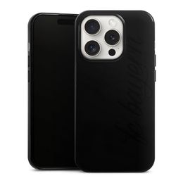 DeinDesign iPhone 15 Pro Handy Slim Case extra d&uuml;nn Silikon Handyh&uuml;lle schwarz H&uuml;lle Fcb Official Licensed Product Fc Bayern M&uuml;nchen Silikon Slim Case