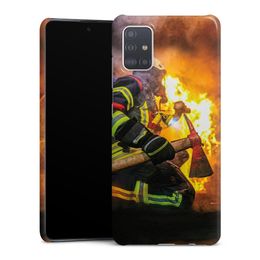 DeinDesign Galaxy A51 Handy Premium Case Smartphone Handyh&uuml;lle Schutzh&uuml;lle gl&auml;nzend Life Saver Fire Fighters Fire Premium Case