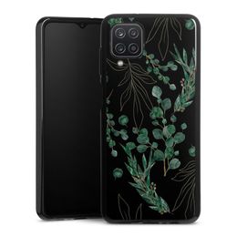 DeinDesign Galaxy A12 Handy Silikon H&uuml;lle Case schwarz Handyh&uuml;lle Eukalyptus Leaves Nature