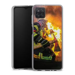 DeinDesign Galaxy A12 Handy Silikon H&uuml;lle Case transparent Handyh&uuml;lle Fire Fire Fighters Life Saver Silikon Case