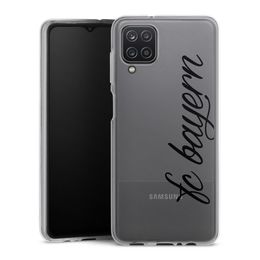 DeinDesign Galaxy A12 Handy Silikon H&uuml;lle Case transparent Handyh&uuml;lle Fcb Official Licensed Product Fc Bayern M&uuml;nchen Silikon Case