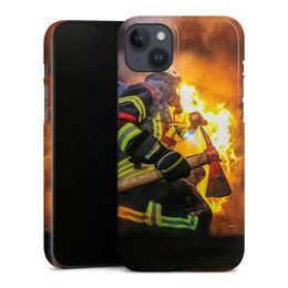 DeinDesign iPhone 14 Plus Handy Premium Case Smartphone Handyh&uuml;lle Schutzh&uuml;lle gl&auml;nzend Life Saver Fire Fighters Fire Premium Case