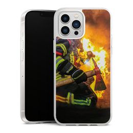 DeinDesign iPhone 13 Pro Max Handy Silikon H&uuml;lle Case transparent Handyh&uuml;lle Life Saver Fire Fighters Fire Silikon Case