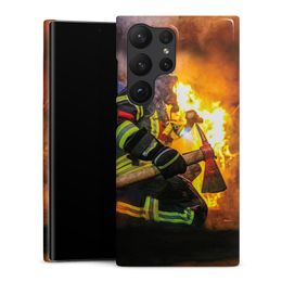 DeinDesign Galaxy S23 Ultra Handy Premium Case Smartphone Handyh&uuml;lle Schutzh&uuml;lle gl&auml;nzend Life Saver Fire Fighters Fire Premium Case