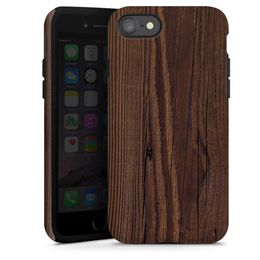 DeinDesign iPhone SE (2022) Handy Panzer Handyh&uuml;lle robuste Outdoor H&uuml;lle Schutzh&uuml;lle matt Nut Tree Wood Wooden Look Tough Case