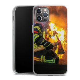 DeinDesign iPhone 12 Pro Max Handy Silikon H&uuml;lle Case transparent Handyh&uuml;lle Life Saver Fire Fighters Fire Silikon Case