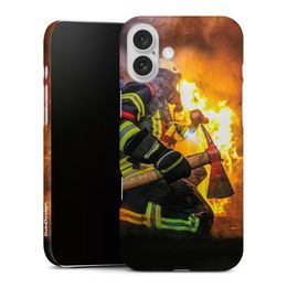 DeinDesign iPhone 16 Plus Handy Premium Case Smartphone Handyh&uuml;lle Schutzh&uuml;lle matt Life Saver Fire Fighters Fire Premium Case