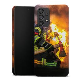 DeinDesign Galaxy A53 5G Handy Premium Case Smartphone Handyh&uuml;lle Schutzh&uuml;lle matt Fire Fire Fighters Life Saver Premium Case