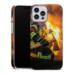 DeinDesign iPhone 13 Pro Max Handy Premium Case Smartphone Handyh&uuml;lle Schutzh&uuml;lle matt Life Saver Fire Fighters Fire Premium Case