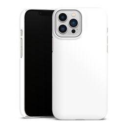 DeinDesign iPhone 13 Pro Max Handy Premium Case Smartphone Handyh&uuml;lle Schutzh&uuml;lle gl&auml;nzend Colour Unicoloured White Premium Case