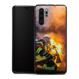 DeinDesign Huawei P30 Pro Handy Silikon H&uuml;lle Case schwarz Handyh&uuml;lle Life Saver Fire Fighters Fire