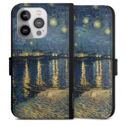 DeinDesign iPhone 14 Pro Handy Klapph&uuml;lle Handyh&uuml;lle aus Kunst Leder schwarz Flip Case Kunst Painting Sideflip mit langer Lasche