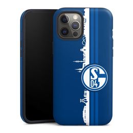 DeinDesign iPhone 12 Pro Handy Panzer Handyh&uuml;lle robuste Outdoor H&uuml;lle Schutzh&uuml;lle matt Official Licensed Product Skyline Fc Schalke 04 Tough Case