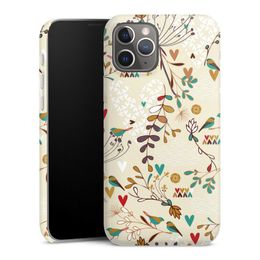 DeinDesign iPhone 12 Pro Handy Premium Case Smartphone Handyh&uuml;lle Schutzh&uuml;lle gl&auml;nzend Flowers Bird Retro Premium Case