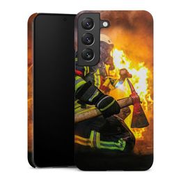 DeinDesign Galaxy S22 Handy Premium Case Smartphone Handyh&uuml;lle Schutzh&uuml;lle matt Life Saver Fire Fighters Fire Premium Case