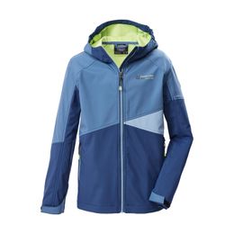 Softshelljacke Killtec "KOS 142 BYS SFTSHLL JCKT", Jungen, Gr. 140, blau, Oberseite: 100% Polyester;R&uuml;ckseite: 100% Polyester;Futter: 100% Polyester, Jacken Softshelljacke, Wind- und wasserabweisende Kinderjacke, Colourblock-Design