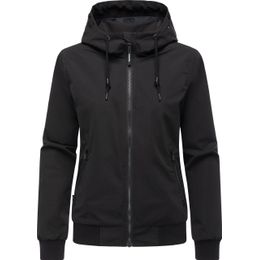 Outdoorjacke Ragwear "Oggie YOUMODO", Damen, Gr. L (40), schwarz, Obermaterial: 100% Polyester; Innenfutter: 100% Polyester, Basic, gerade h&uuml;ftbedeckend, hoch geschlossener Ausschnitt, &Auml;rmel ohne &Auml;rmelschlitz B&uuml;ndchen mit Windstopper, Jacken Outdoorjacke, Wasserdichte und atmungsaktive &Uuml;bergangsjacke