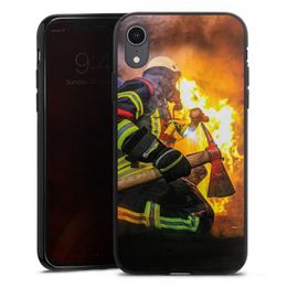 DeinDesign iPhone Xr Handy Silikon H&uuml;lle Case schwarz Handyh&uuml;lle Life Saver Fire Fighters Fire