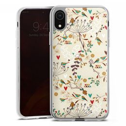 DeinDesign iPhone Xr Handy Silikon H&uuml;lle Case transparent Handyh&uuml;lle Flowers Bird Retro Silikon Case