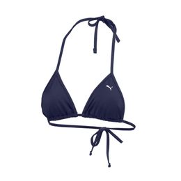 Triangel-Bikini-Top Puma "Puma SWIM WOMEN TRIANGLE TOP", Damen, Gr. L, N-Gr, navy, Obermaterial: 80% Polyamid, 20% Elasthan, Bikini-Oberteile, zum Binden, Neckholder