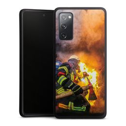 DeinDesign Galaxy S20 FE Handy Premium Silikon H&uuml;lle Handyh&uuml;lle schwarz Case Fire Fire Fighters Life Saver Silikon Premium Case