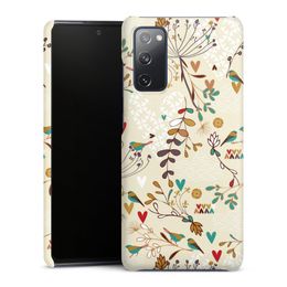 DeinDesign Galaxy S20 FE Handy Premium Case Smartphone Handyh&uuml;lle Schutzh&uuml;lle gl&auml;nzend Bird Retro Flowers Premium Case