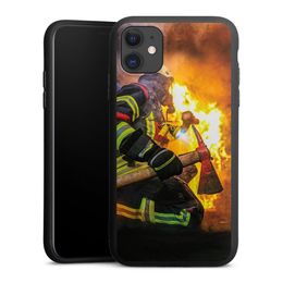 DeinDesign iPhone 11 Handy Premium Silikon H&uuml;lle Handyh&uuml;lle schwarz Case Life Saver Fire Fighters Fire Silikon Premium Case