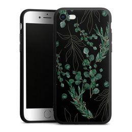 DeinDesign iPhone SE (2022) Handy Premium Silikon H&uuml;lle Handyh&uuml;lle schwarz Case Eukalyptus Leaves Nature Silikon Premium Case