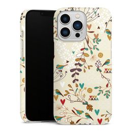 DeinDesign iPhone 13 Pro Handy Premium Case Smartphone Handyh&uuml;lle Schutzh&uuml;lle matt Flowers Bird Retro Premium Case
