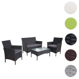 Mendler 2-1-1 Poly-Rattan Garten-Garnitur Halden, Sitzgruppe Lounge-Set Sofa ~ Variantenangebot 64304+64280+52039