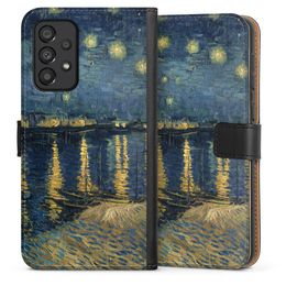 DeinDesign Galaxy A33 5G Handy Klapph&uuml;lle Handyh&uuml;lle aus Kunst Leder schwarz Flip Case Kunst Painting Sideflip mit langer Lasche