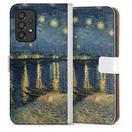 DeinDesign Galaxy A33 5G Handy Klapph&uuml;lle Handyh&uuml;lle aus Kunst Leder wei&szlig; Flip Case Kunst Painting Sideflip mit Lasche