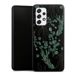 DeinDesign Galaxy A53 5G Handy Silikon H&uuml;lle Case schwarz Handyh&uuml;lle Eukalyptus Leaves Nature