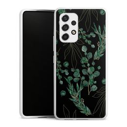 DeinDesign Galaxy A53 5G Handy Silikon H&uuml;lle Case wei&szlig; Handyh&uuml;lle Eukalyptus Leaves Nature Silikon Case